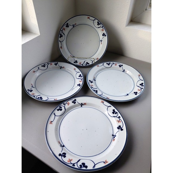 Ranmaru Haniwa | Dining | 4 Ranmaru Dinner Plates Heavy Stonecraft Blue ...